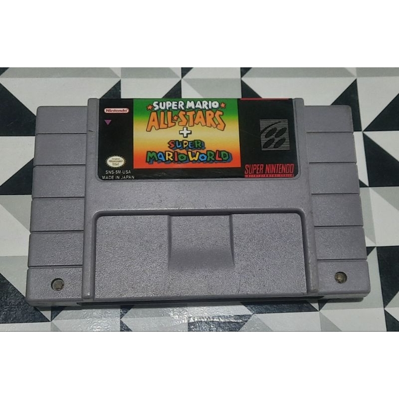Super Mario All Stars + Super Mario World original mais a label e ...