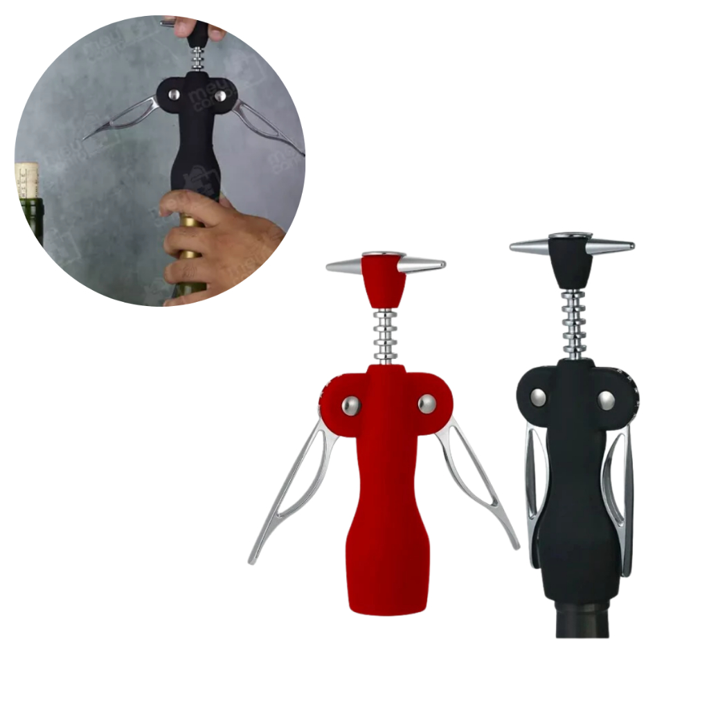 Saca Rolhas Abridor De Vinho Emborrachado Inox Profissional Modelo ...