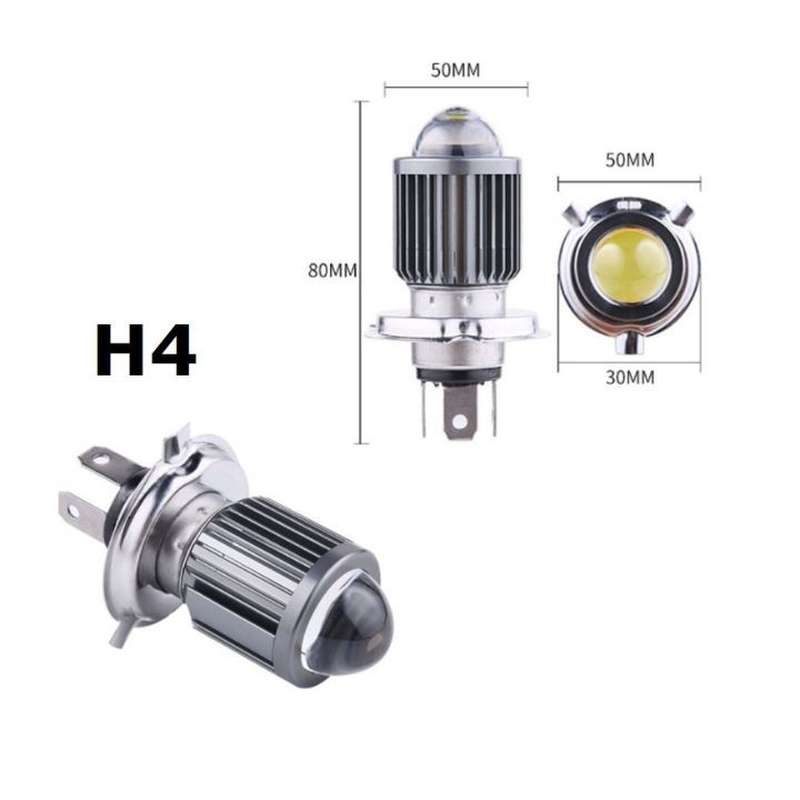 LED H4 com projetor integrado 10000LM feixe alto e baixo 6000k para moto e carro - 12V | Shopee ...