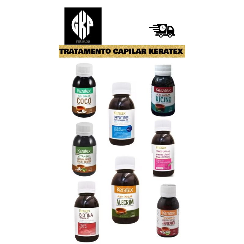 KIT 03 UNIDADES ÓLEO TRATAMENTO CAPILAR KERATEX 60ML(ESCOLHA O SEU ...