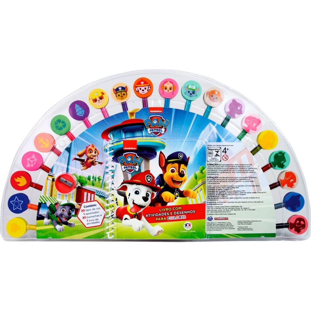 Livro Patrulha Canina - Kit 20 Borrachas Divertidas + 20 Lápis + 1 ...