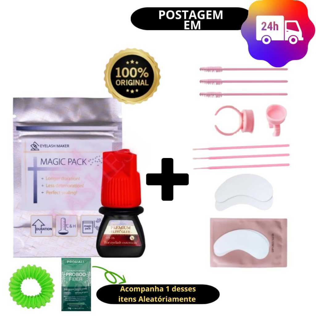 Cola Elite Hs16 3ml Extensão Cílios Fio Premium Black Glue Cor Preto ...