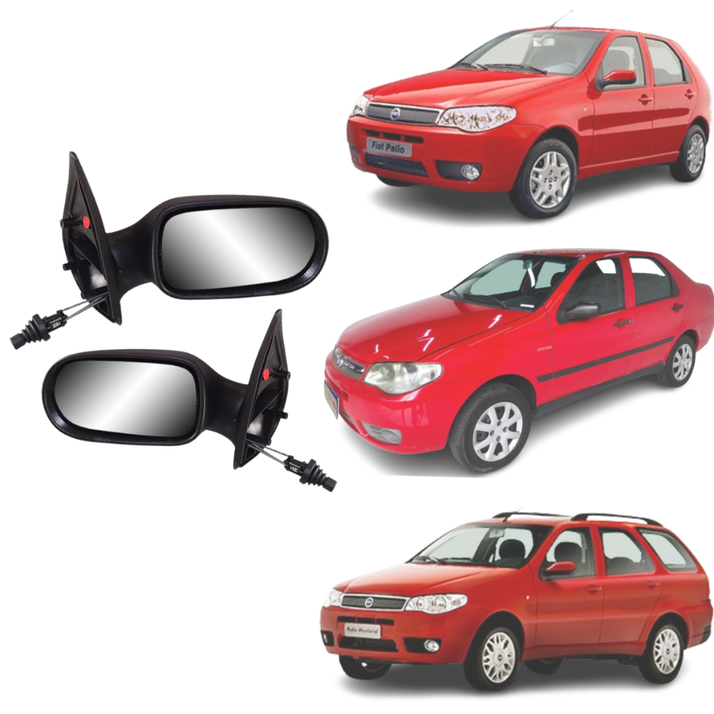 Retrovisor Palio Siena Strada e Weekend 2004 2005 2006 2007 4 portas com controle Interno ...