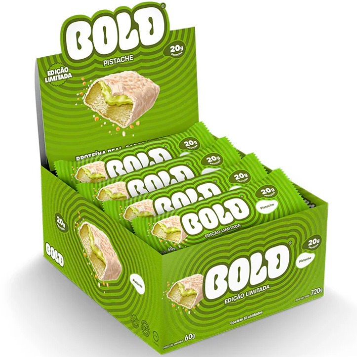 Barra de Proteína Bold Bar - Sabor Pistache - 12 Unid x 60g Cada (720g) - Bold Snacks | Shopee ...