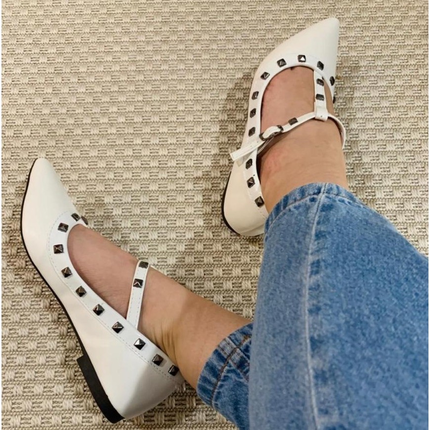 Sapatilha Feminina Elegante Confortável Bico Fino Sapato Feminino ...