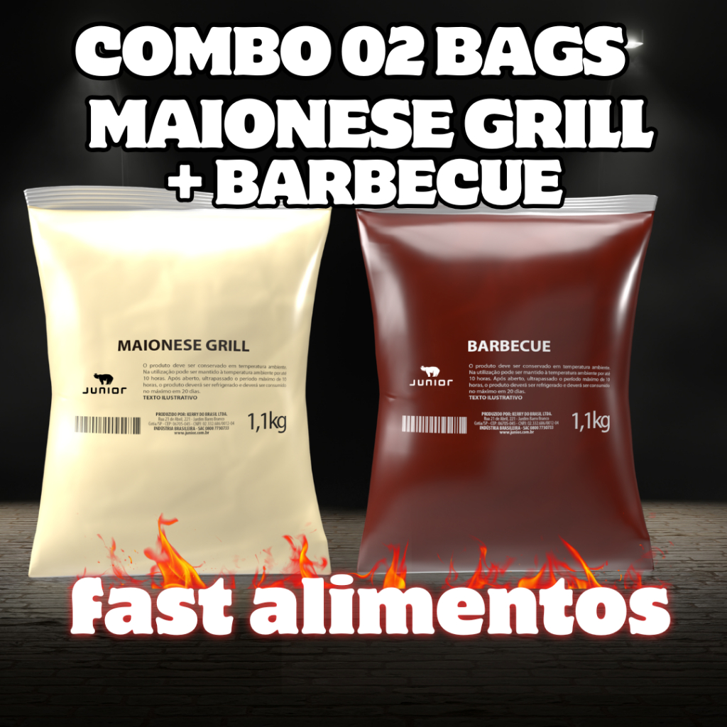 Kit 2 Unidades: Maionese Grill Defumada 1,1kg + Barbecue 1,1kg Junior - Sabores Imperdíveis ...