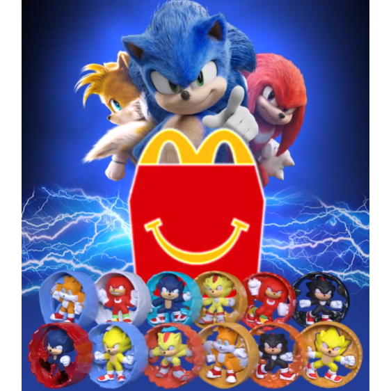 Sonic 3 Coleção Mac Donalds 2024 Bonecos LACRADOS (Selecione o seu ...