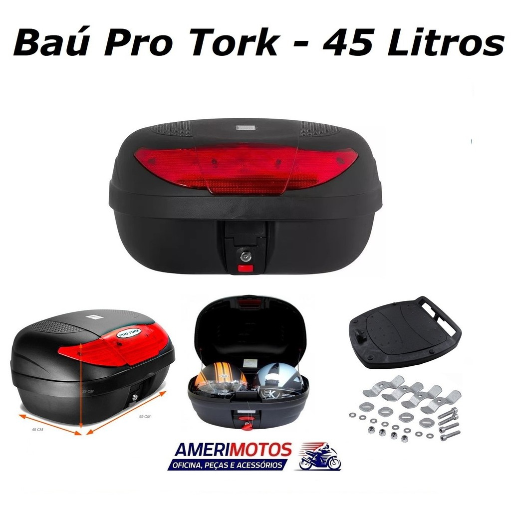 Baú Grande Moto Com Base Pro Tork - Honda Yamaha | Shopee Brasil