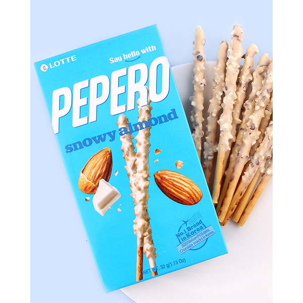 Biscoito Pepero Snowy Chocolate Branco e Amendoas (Biscoito Coreano) | Shopee Brasil