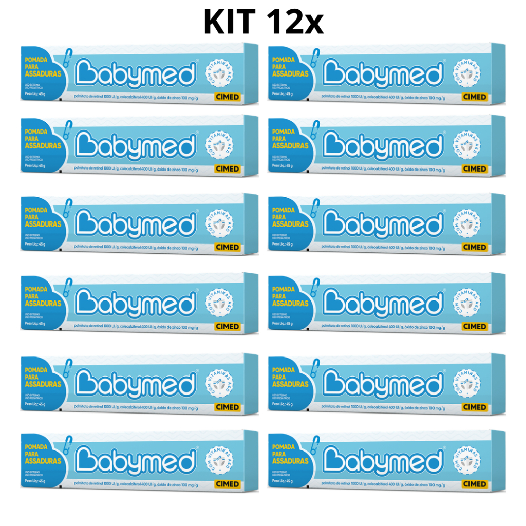 Kit 12x Pomada Para Assaduras Babymed Azul 45g | Shopee Brasil