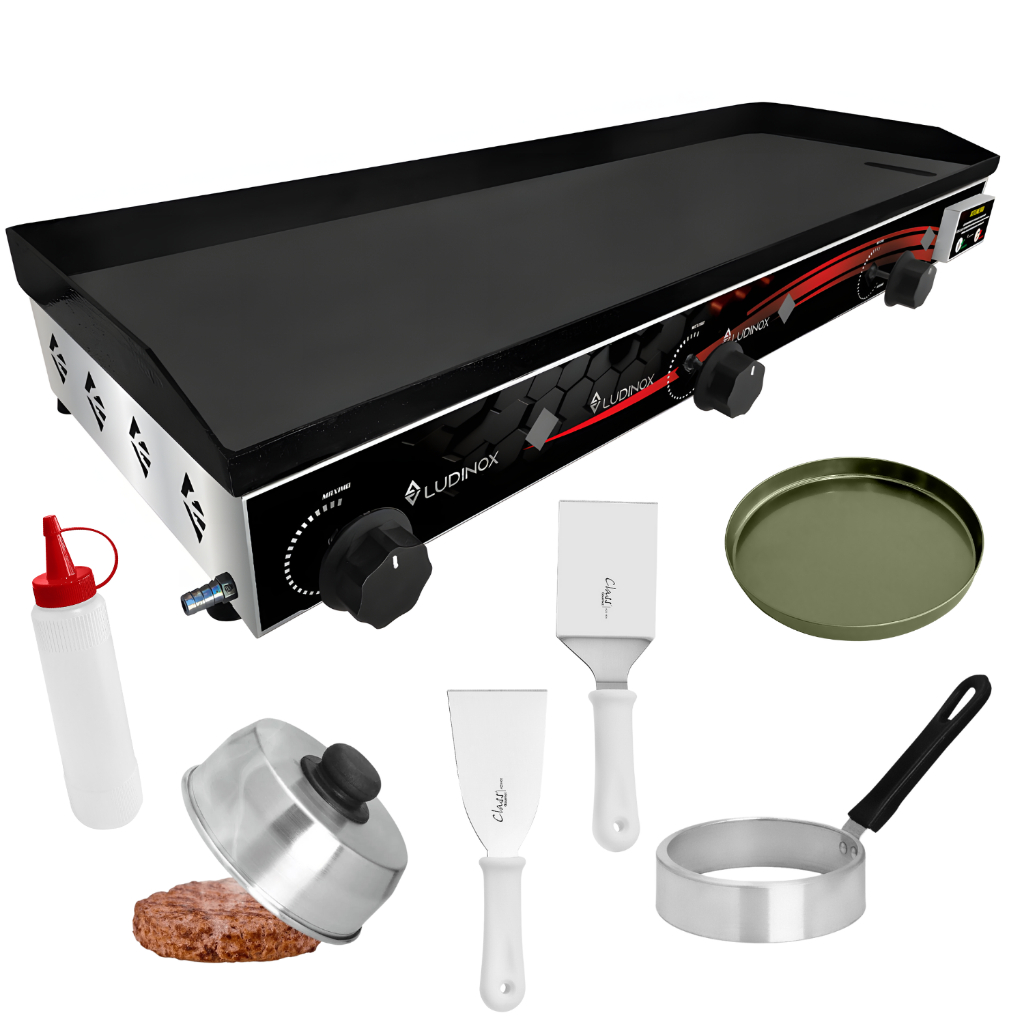 Chapa 90X30 De Lanche Sanduicheira Industrial PREMIUM A Gás INOX + KIT ...