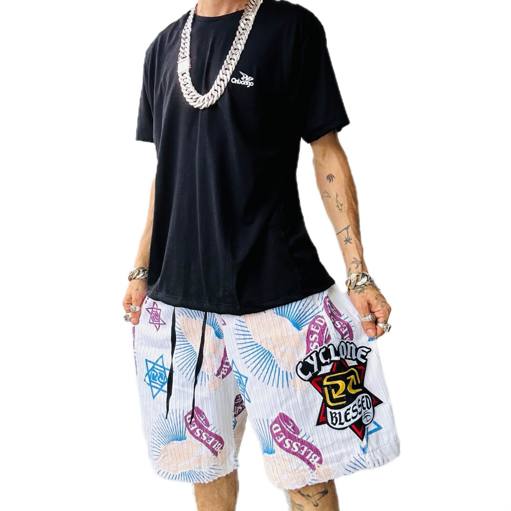 Kit Cyclone Bermuda de Veludo Reggae e Camiseta Mod 2 | Shopee Brasil