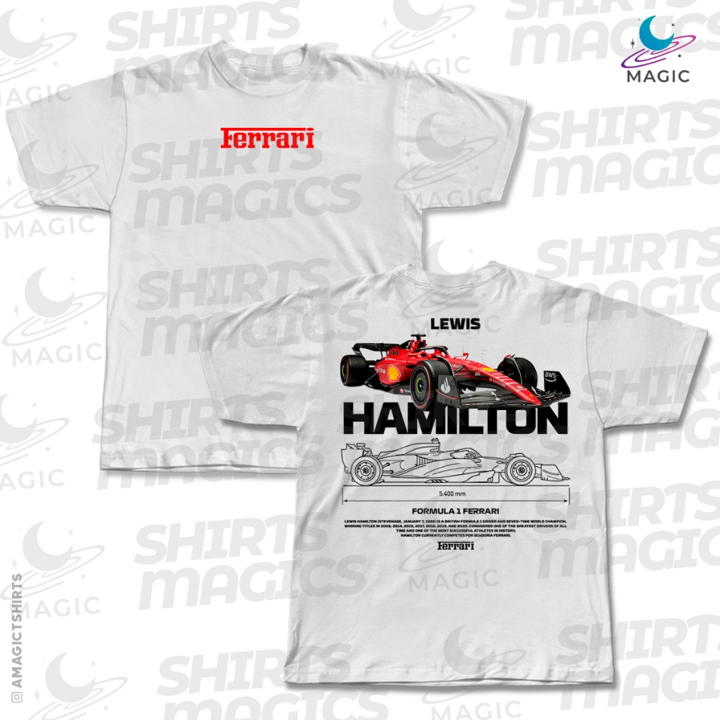 Camiseta F1 Lewis Hamilton 2025 Ferrarista Fórmula 1 100% Algodão ...