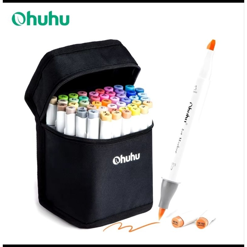 caneta Ohuhu 48 cores ORIGINAL marcadores brush e chisel mid-tones ...