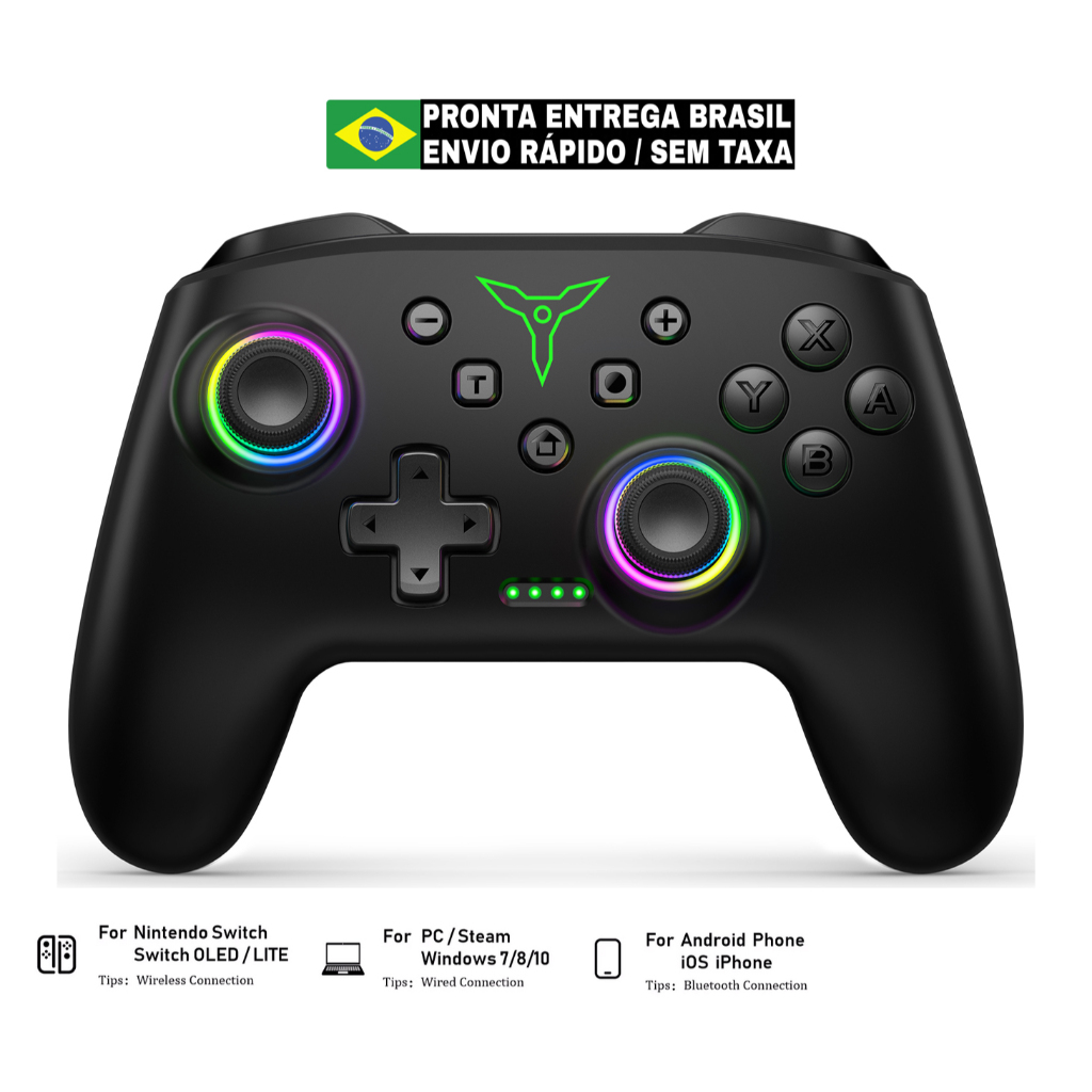 Controle Multiplataforma - Macroglow Wireless B01 Oled - Nintendo ...