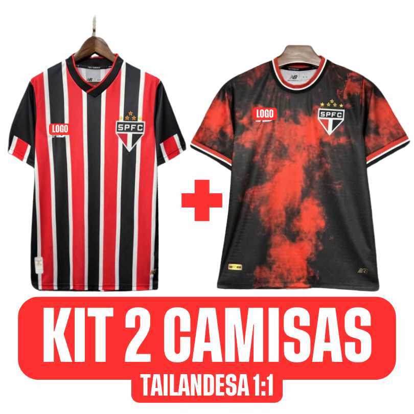 Kit 2 Camisas de Time Versão Torcedor SPFC Listrada + 3º Uniforme 2024 ...