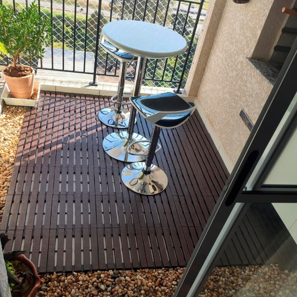 KIT 4 UN Deck Plastico modular 30x30cm textura madeira Piscina Jardim ...