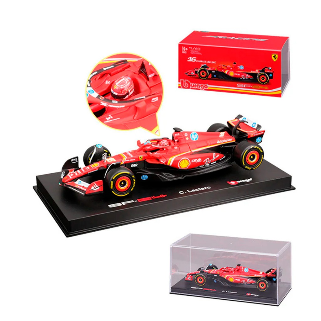 MINIATURA F1 FERRARI SF24 2024 LECLERC 1/43 BBURAGO | Shopee Brasil