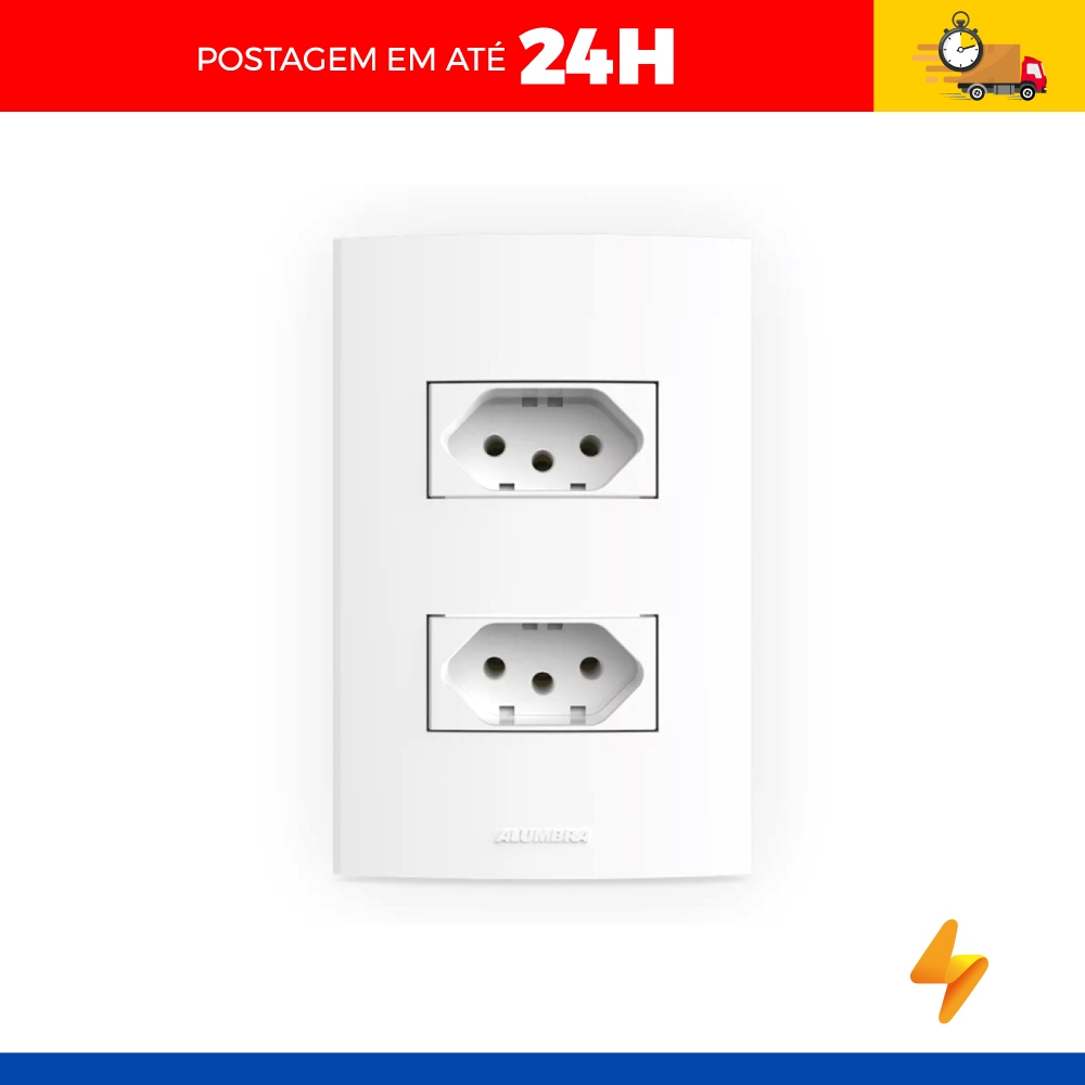 Conjunto 2 Tomadas 10a 250v 4x2 Branco Inovapro - Alumbra | Shopee Brasil