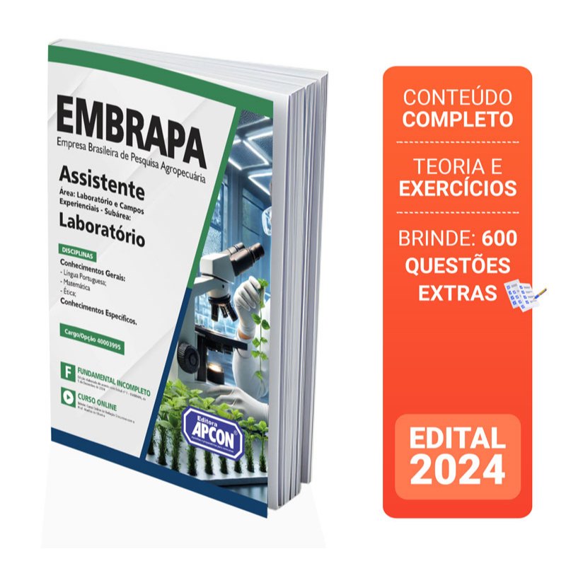 Apostila Embrapa 2025 - Assistente - Área: Laboratório e Campos ...