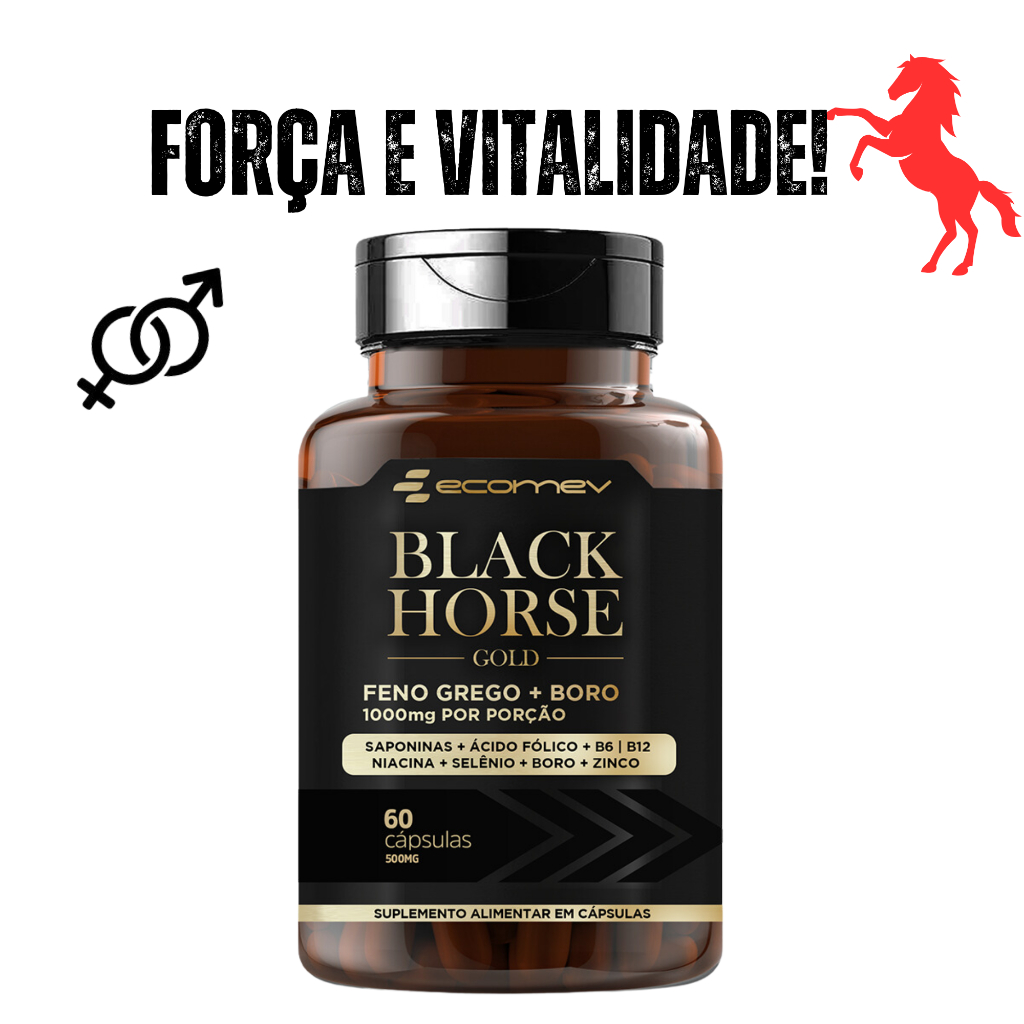 Feno Grego + Boro + Saponinas 1000Mg 60 Cáps Black Horse Alto Desempenho | Shopee Brasil