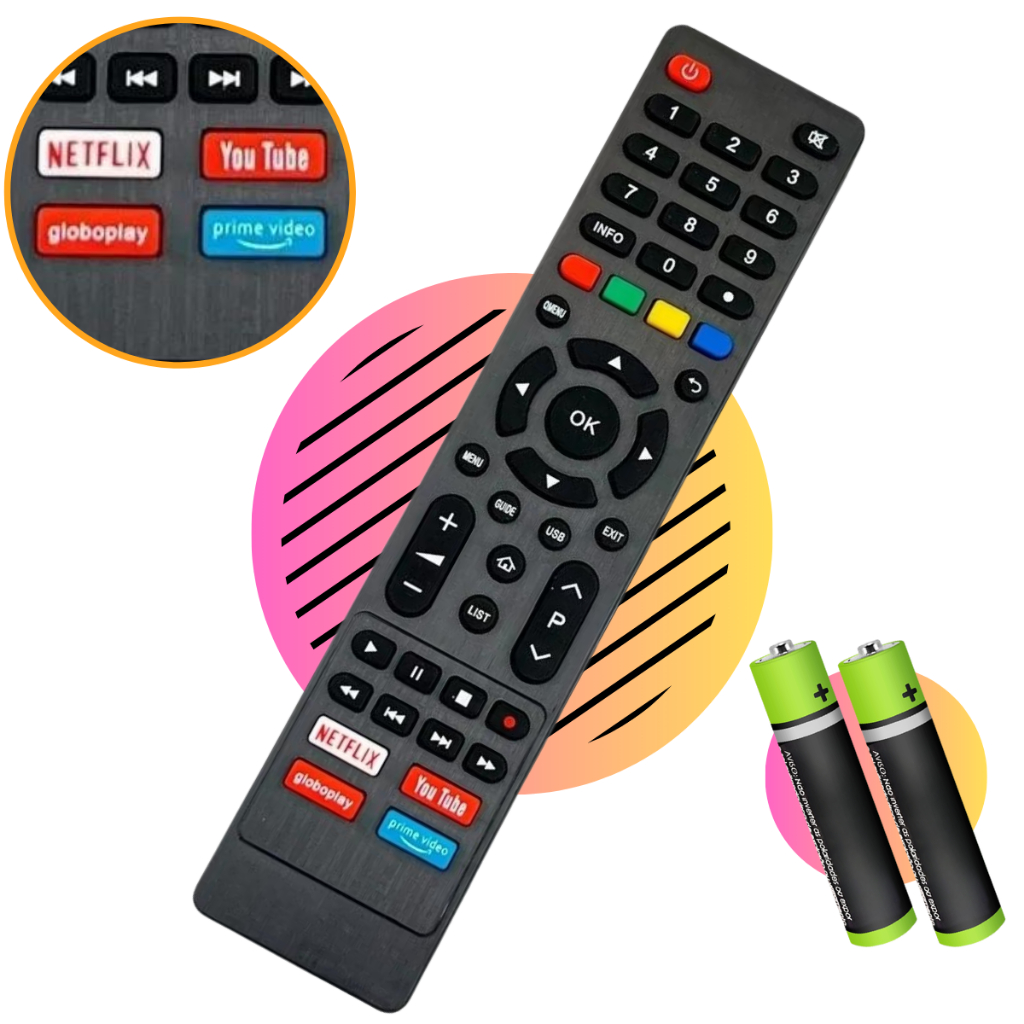 Controle Remoto Para Philco Smart Tv 4k LED LCD 32 40 43 50 55 65 Polegadas Capa Protetora ...