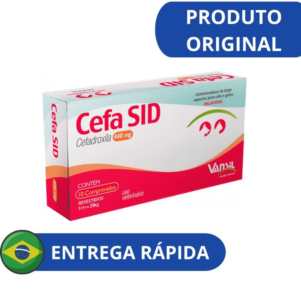 Cefa Sid 440mg Cefadroxila 10 Comprimidos Vansil (CAIXA LACRADA ) | Shopee Brasil