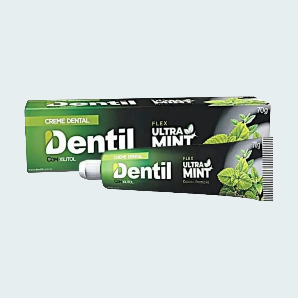 Creme Dental Dentil Ultra Mint Sem Flúor Com Xilitol 70g | Shopee Brasil
