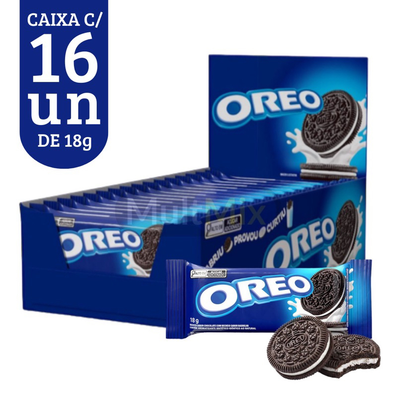 Caixa Biscoito Recheado Oreo ORIGINAL - 288g c/16 un de 18g | Shopee Brasil