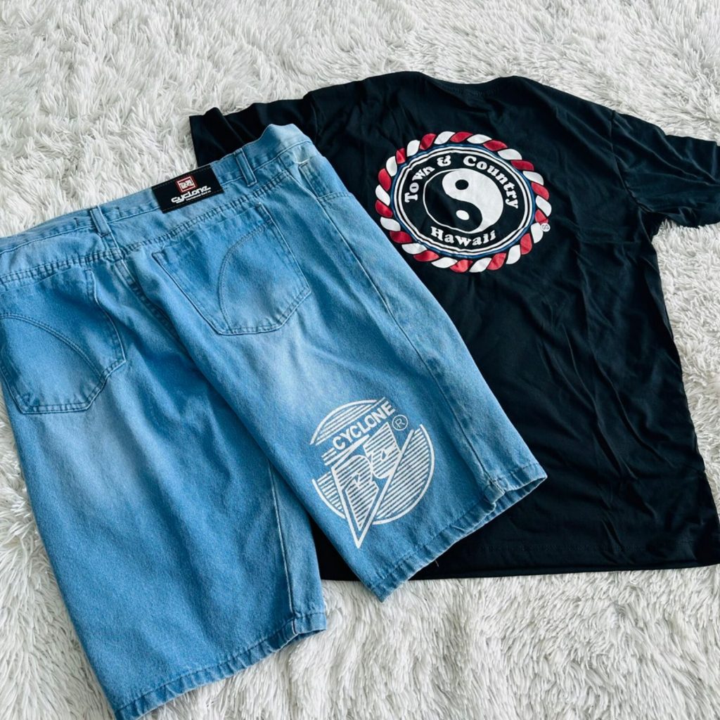Kit Bermuda Jeans Cyclone + Camiseta Preta Tony Country chefe ...