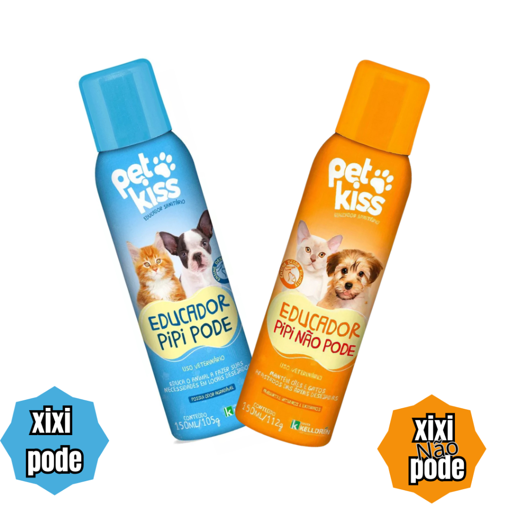 Kit xixi pode e xixi não pode ideal para adestramento de pets 150ml cada pet kiss | Shopee Brasil