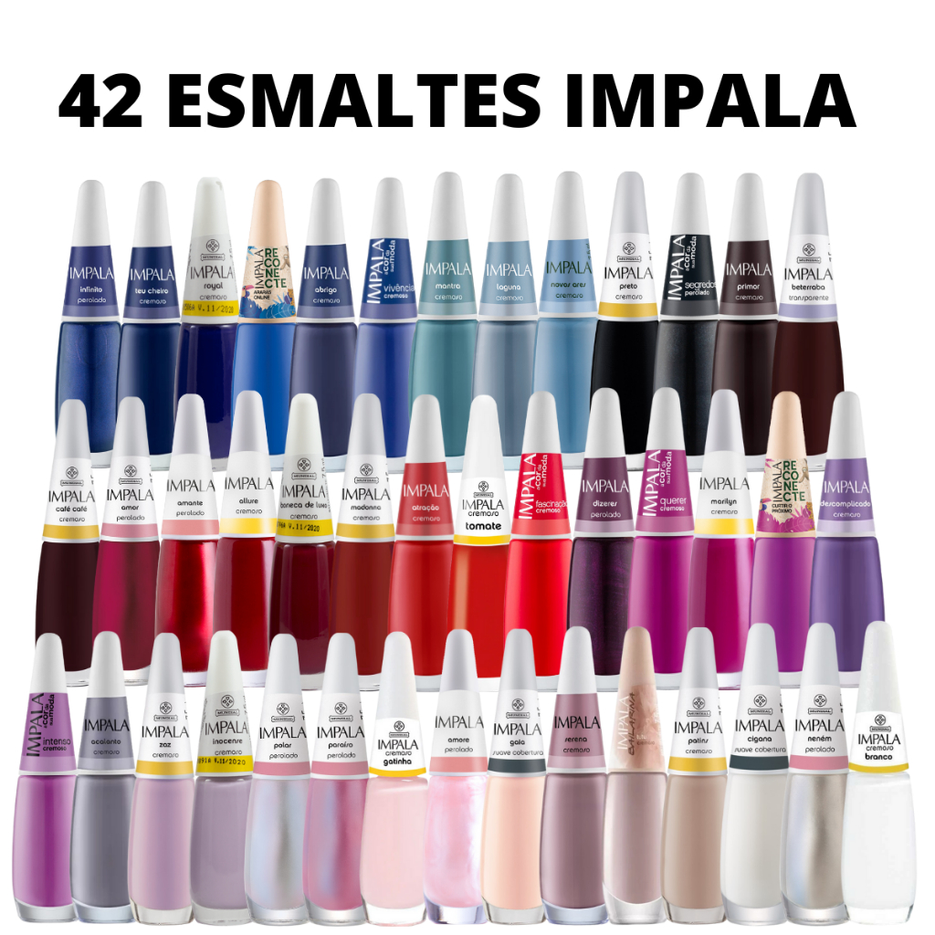 Kit de Esmaltes Impala Sortidos Cores Mais Vendidas Lançamento Tons ...