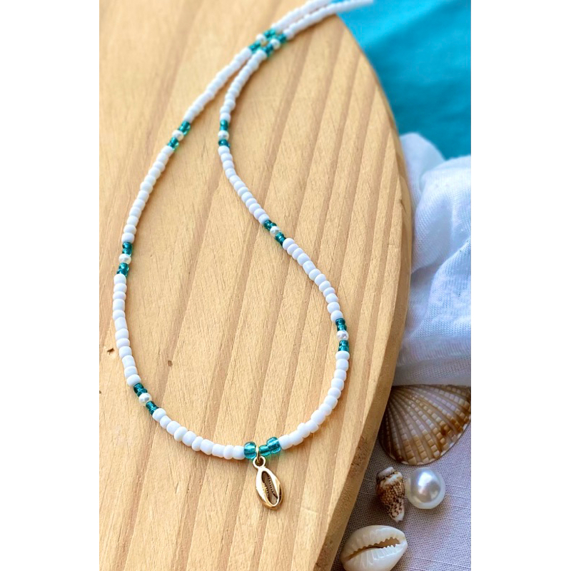 COLAR CHOKER PRAIANO MIÇANGAS COM PINGENTE CONCHA MODA PRIMAVERA VERÃO ...