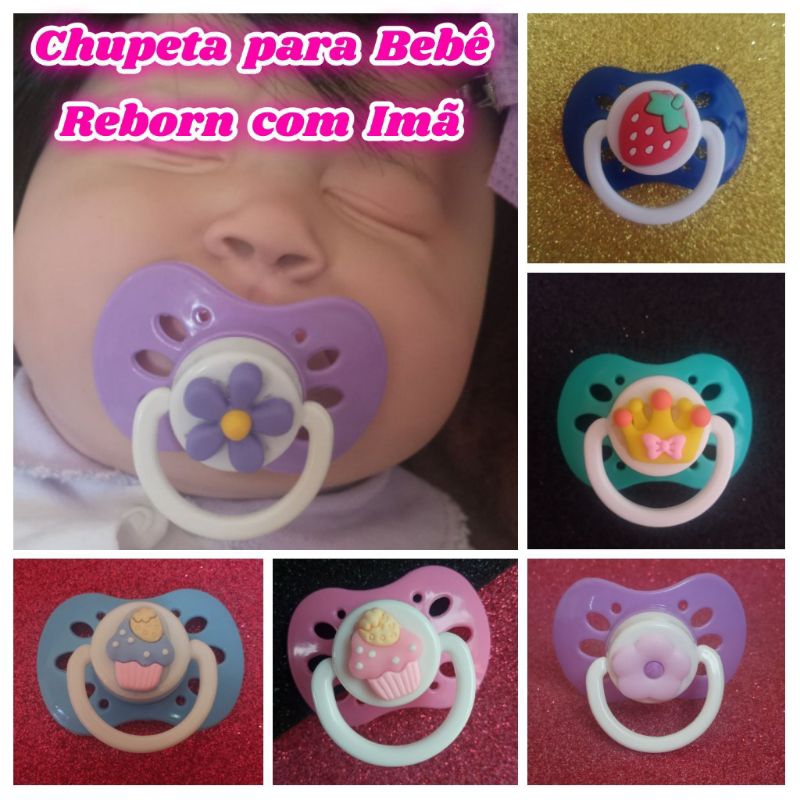 Chupeta para Bebê Reborn 🍼 com Imã | Shopee Brasil