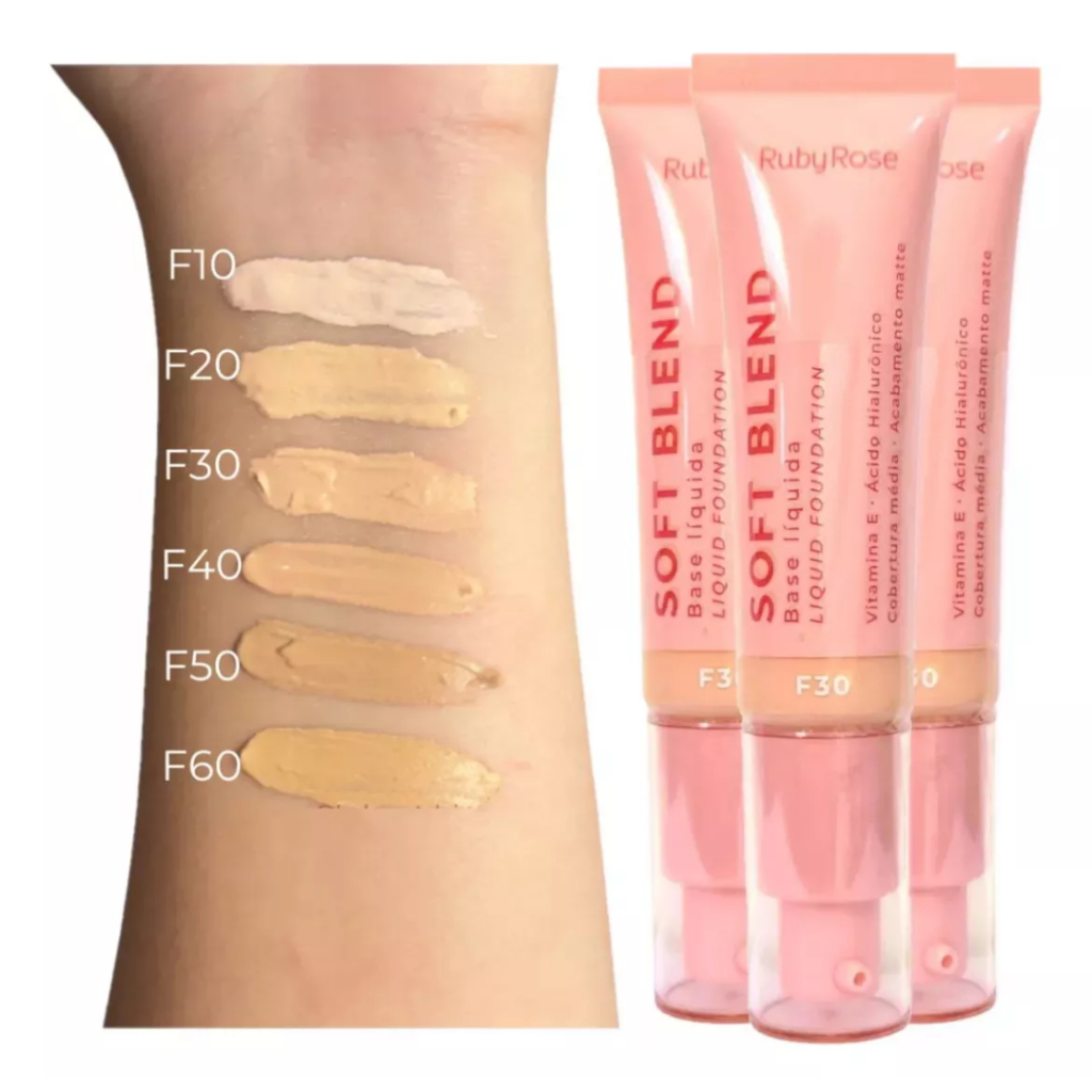 Base De Maquiagem Líquida Ruby Rose Soft Blend Tom F30 | Shopee Brasil