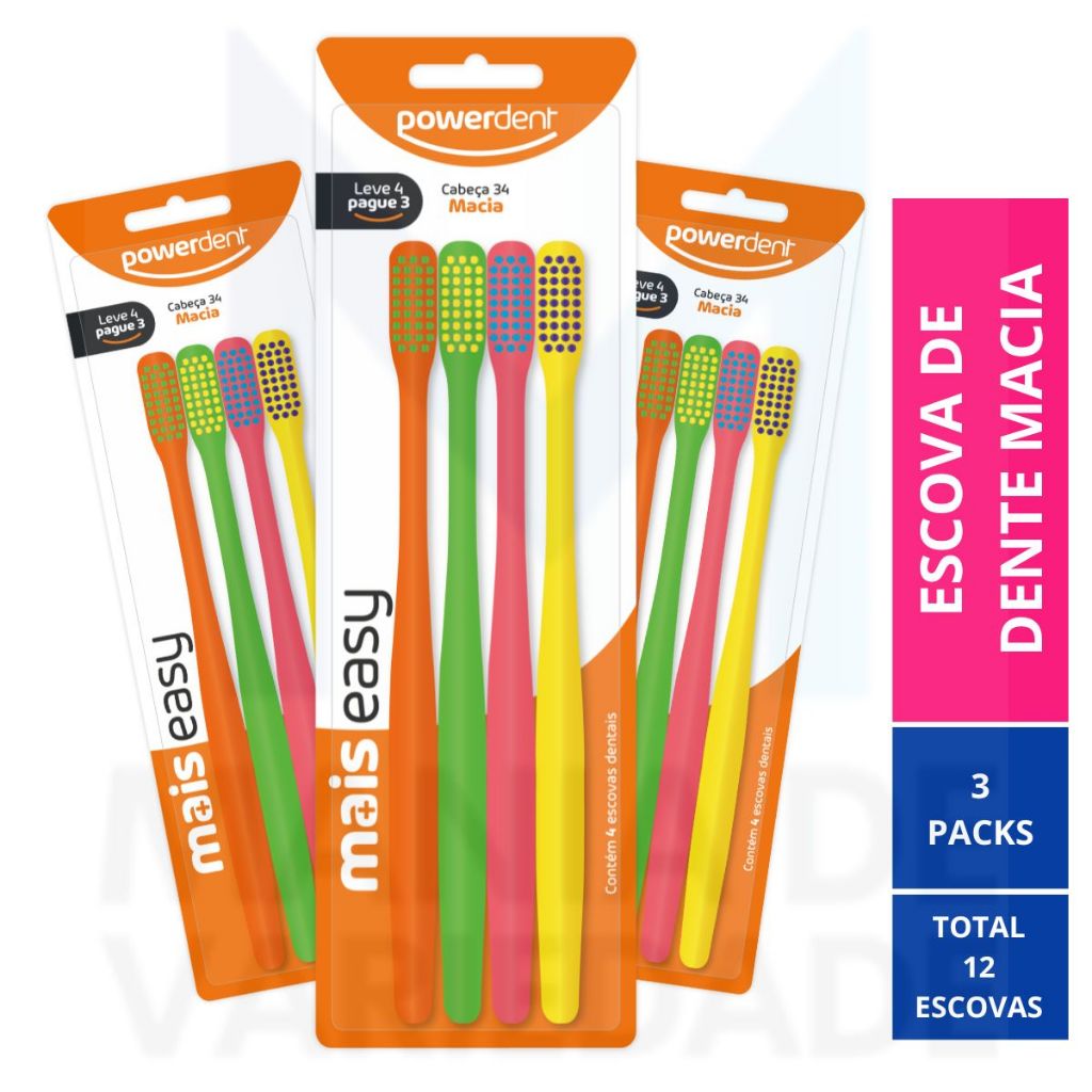 Pack 12 Escovas Dentais Ultra Macias Soft Care | Shopee Brasil