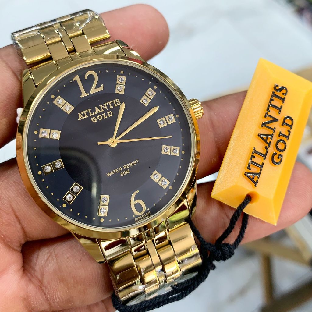 Atlantis Gold Relógio Feminino Dourado de Pulso Original Luxo | Shopee ...
