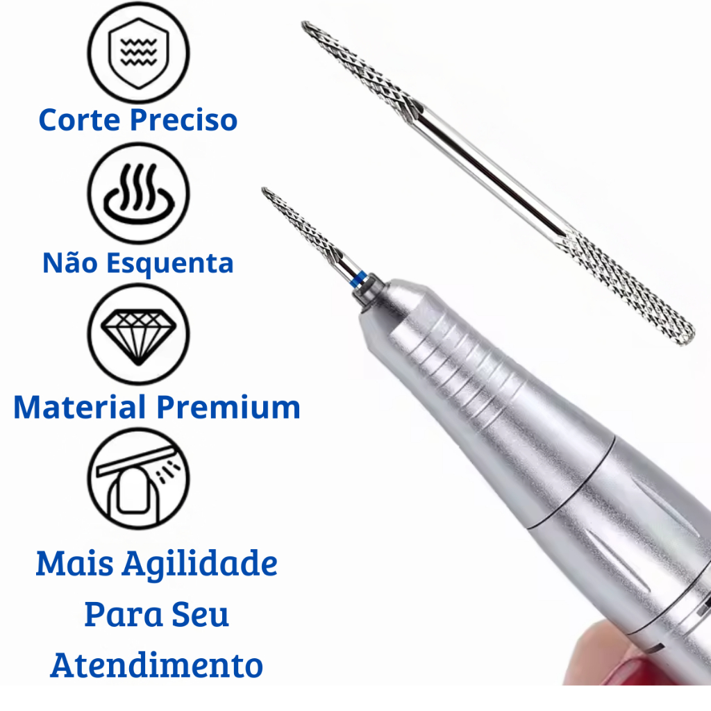 Broca de tungstênio Profissional para acabamento na cutícula e remoção ...