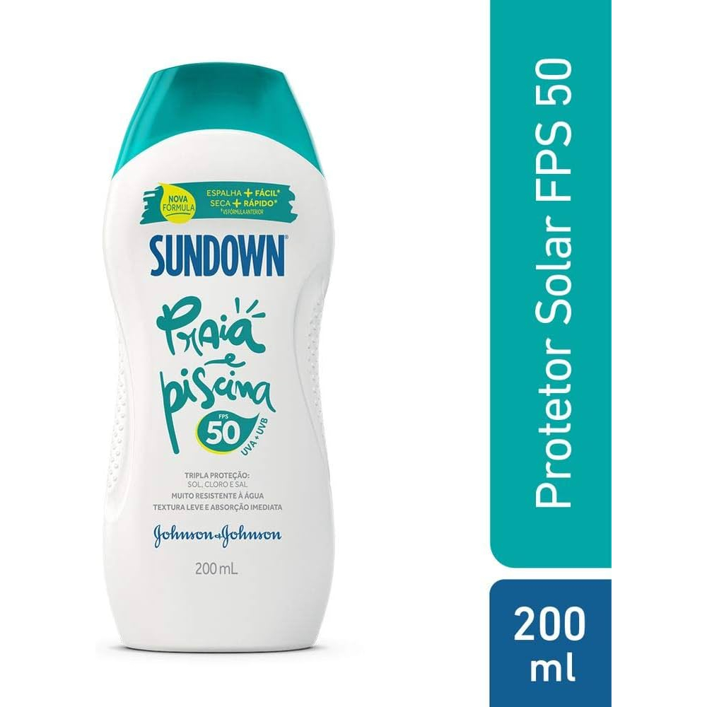 Sundown Protetor Solar Corpo e Rosto Praia e Piscina FPS 50 - 200ml ...