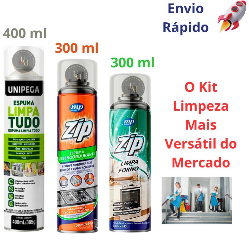 Espuma de Limpeza de Estofados Desengordurante e Fornos Zip Clean My ...