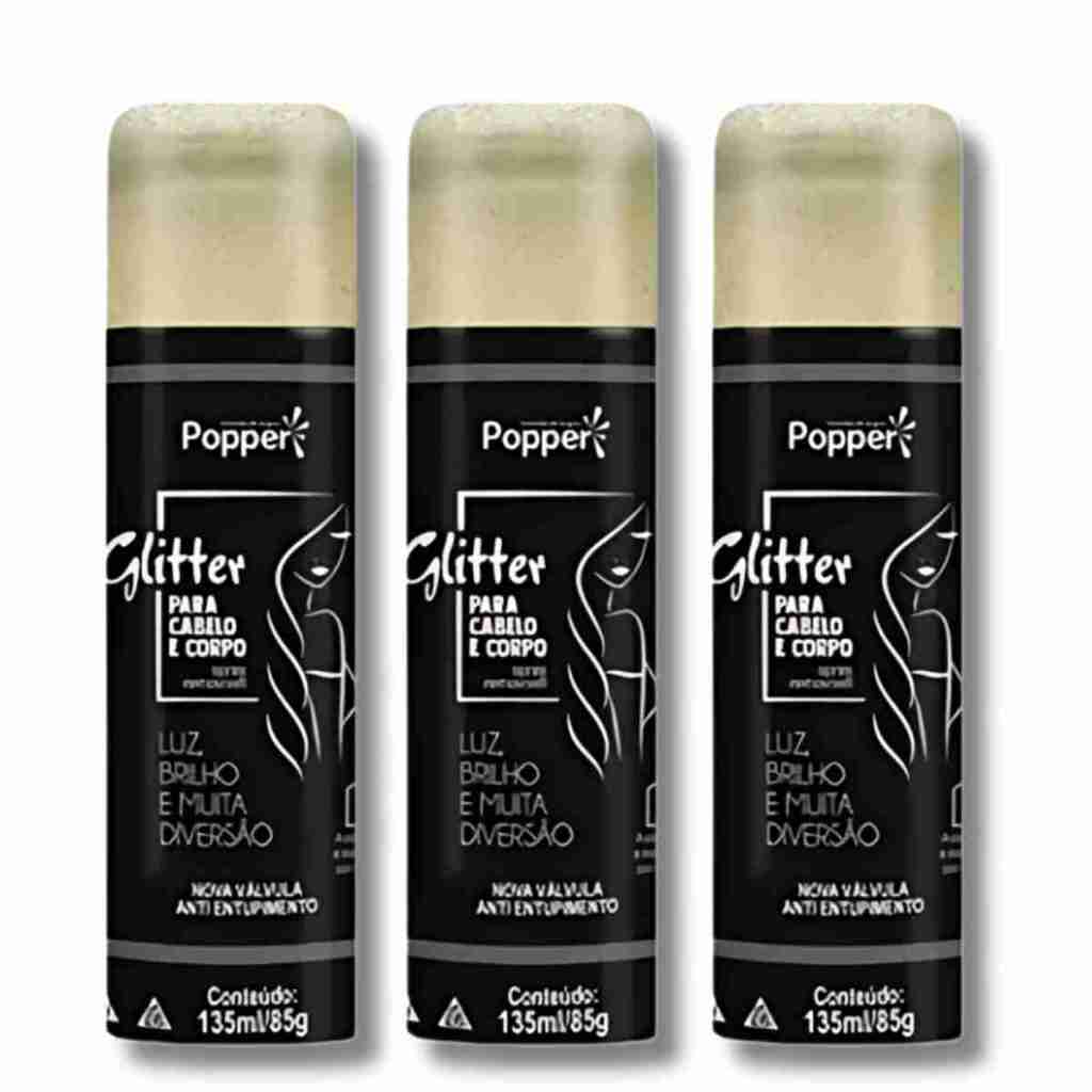 Kit 3 Spray Glitter Dourado Popper - BRILHE no Carnaval, Bloquinhos ...