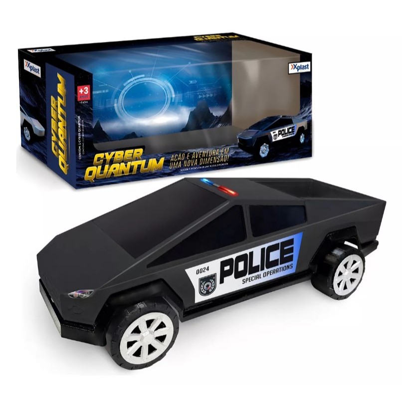 Carro De Polícia Fricção Tesla Cybertruck Quantum Police - Xplast ...