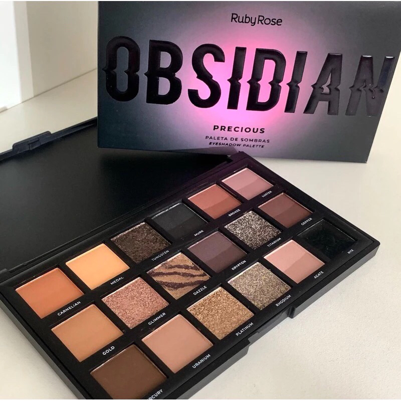 Paleta de Sombras Ruby Rose Precious Obsidian - 18 Cores Intensas e ...