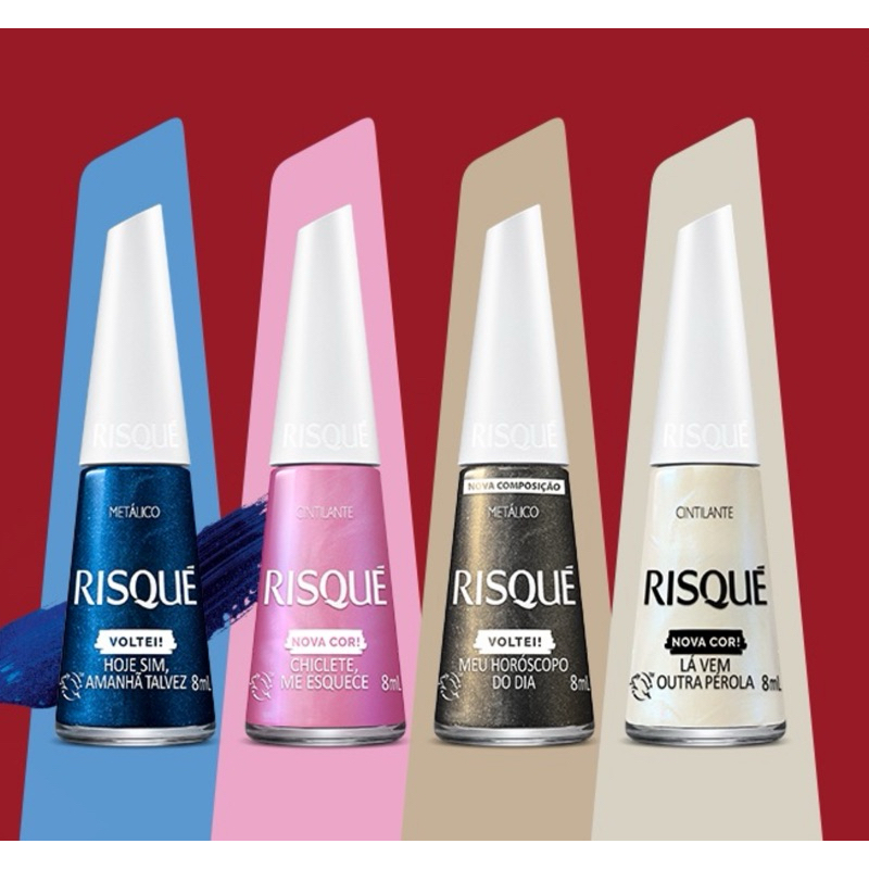 Esmalte Risqué Voltei e Nova Cor Hipoalergênicos - Escolher | Shopee Brasil
