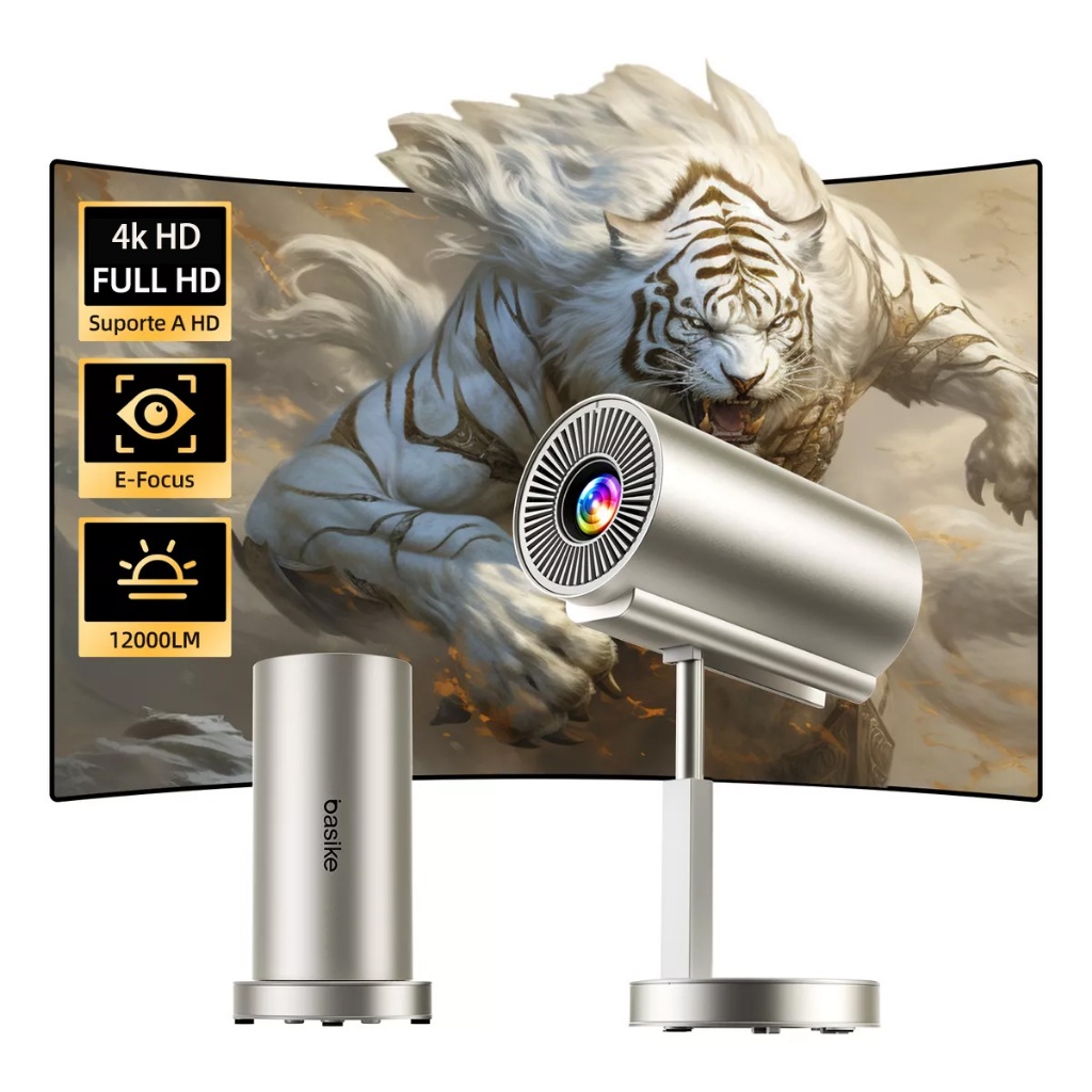 Novo 2025 portatil Projetor Smart 4K Full HD 12000 LM Compatível com ...