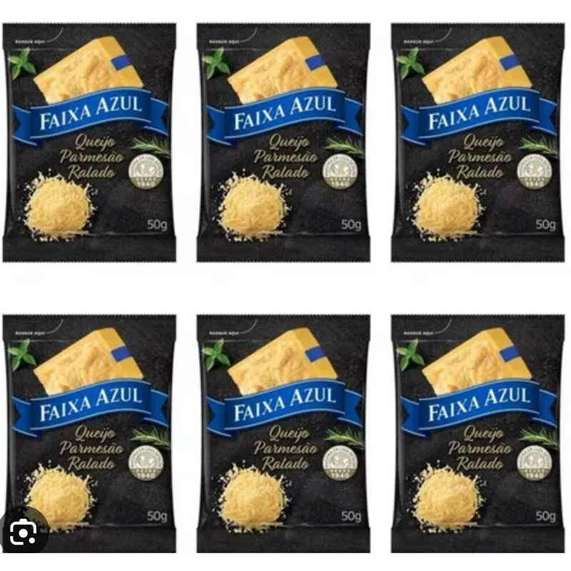 kit 10 pacotes queijo Ralado Faixa Azul 50g | Shopee Brasil