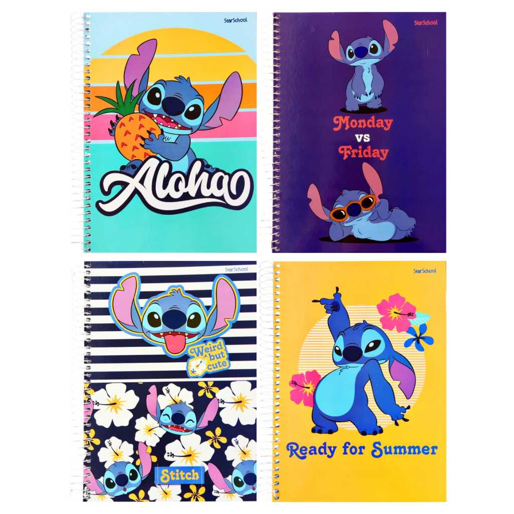 Caderno Stitch 80fls Jandaia Tipo Agenda 1 Unidade Escola | Shopee Brasil