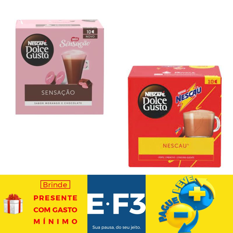 Cápsulas Dolce Gusto - Kit 20 de Sensação e Nescau - 2 caixas | Shopee ...