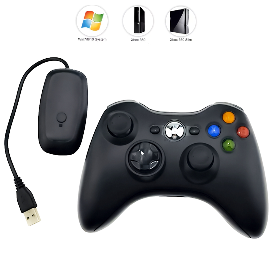 Controle Sem Fio Xbox 360 PC Android Wireless + Adaptador USB | Shopee ...