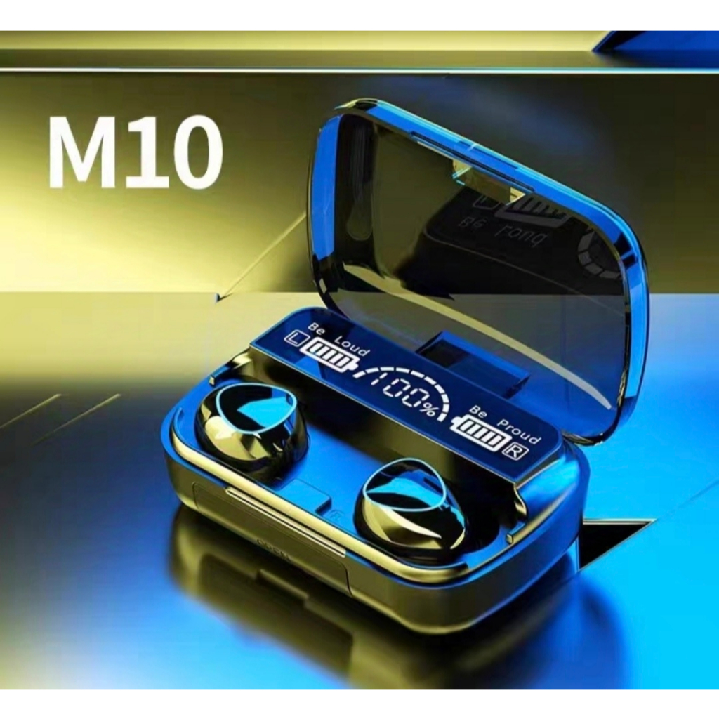 Fone De Ouvido bluetooth 5.1 M10 Sem Fio tws Estéreo Com Pod Carregador ...